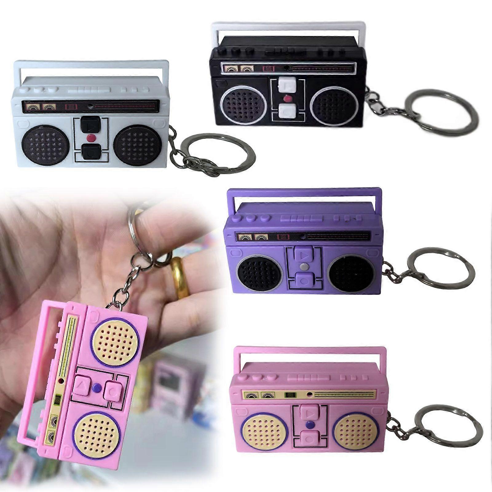 Mini Recorder Keychain Retro Tape Recorder Keychain Recordable Vintage ...