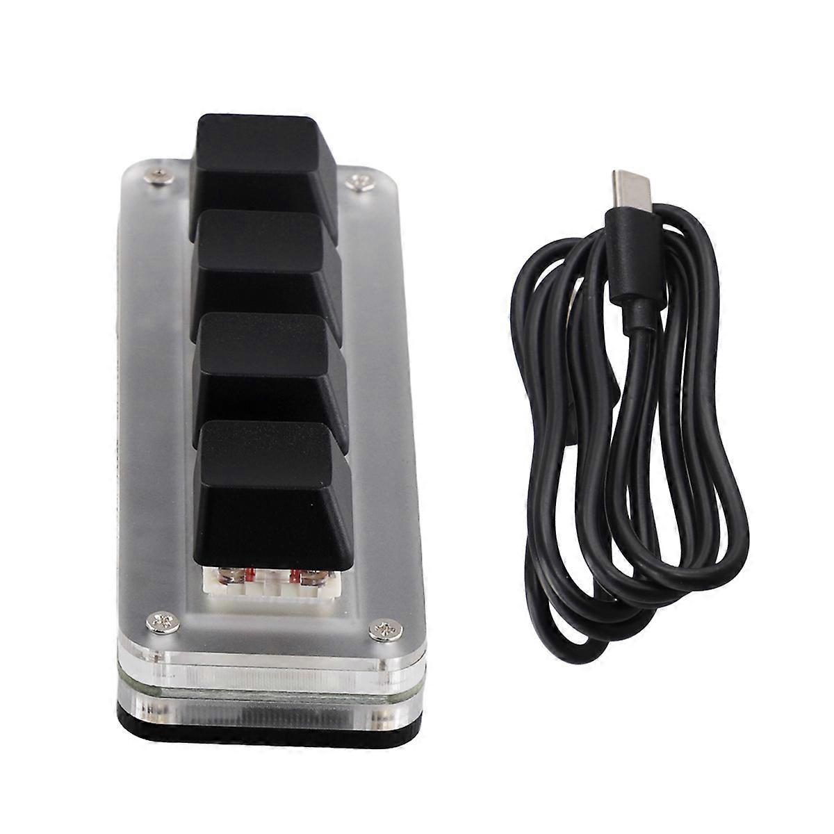 USB Programming Macro Custom Keyboard RGB 4 Keys Knob Gaming Mechanical ...
