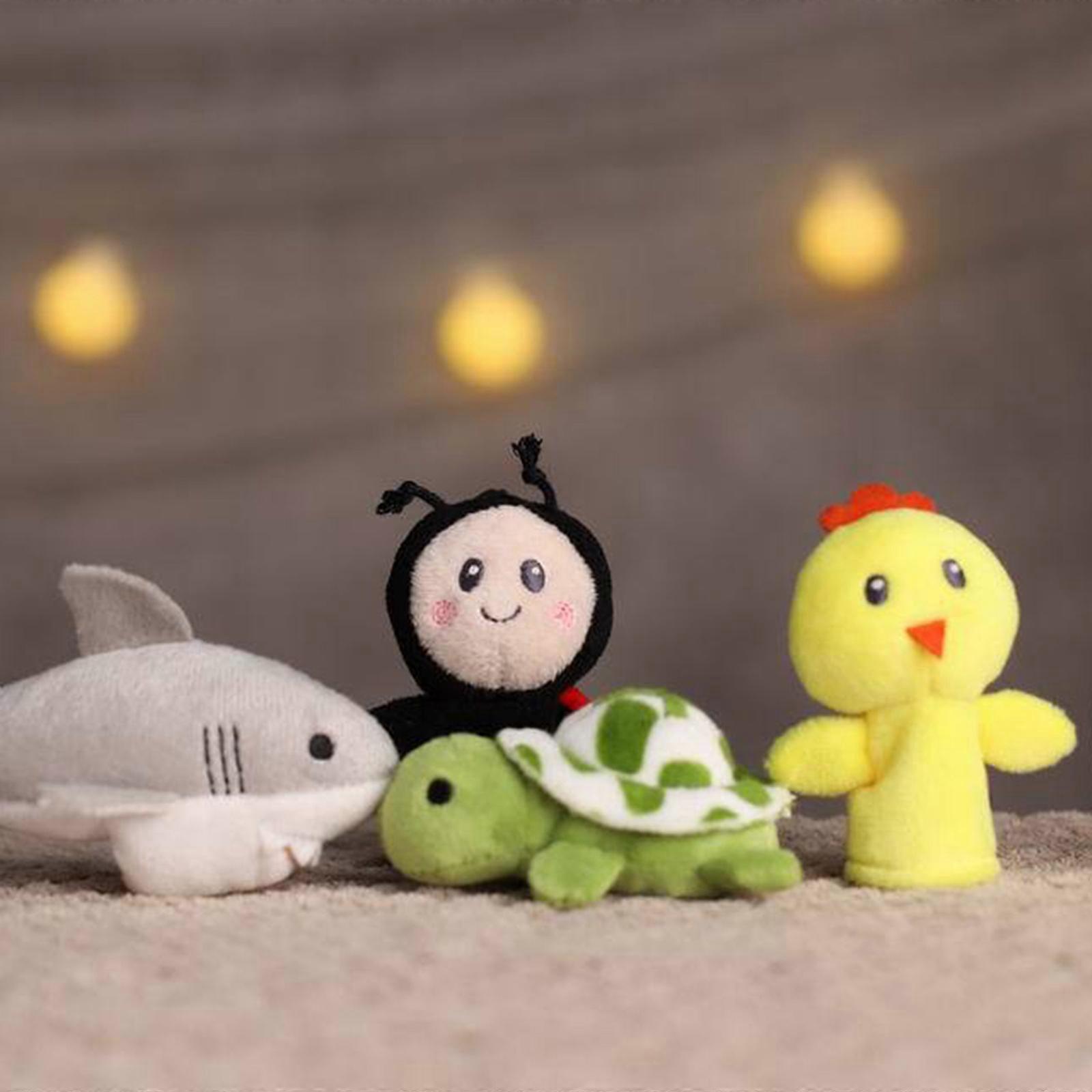 Mini Plush Animal Finger Puppet Soft Velvet Cartoon Animals Toys Story ...