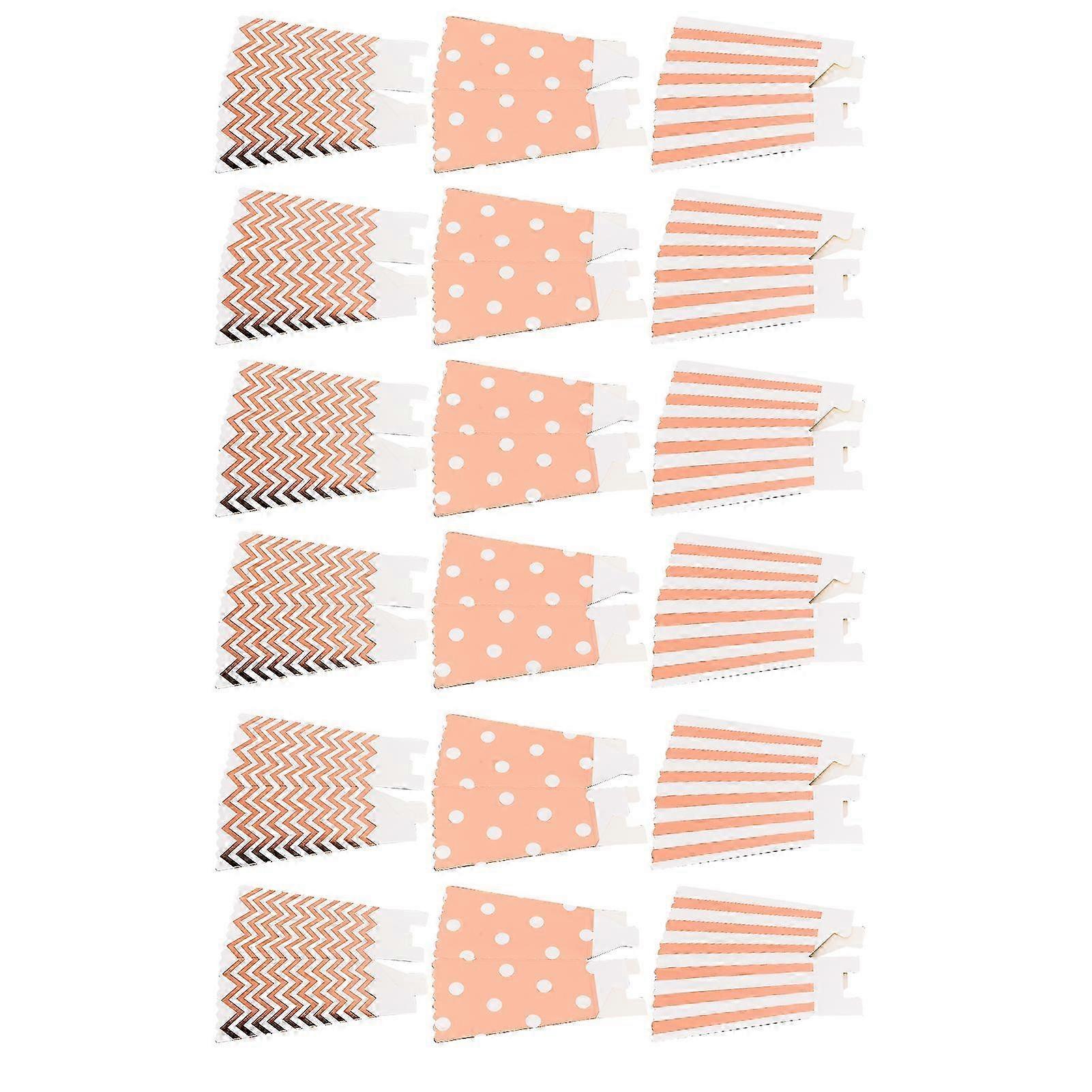 2025 18pcs Popcorn Boxes Stripe Dots Wavy Pattern Safe Non‑Toxic Paper ...
