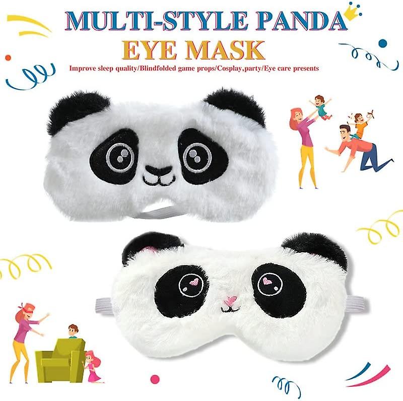 Plush Sleeping Masks 2 Pack Soft Animal Design Eye Blindfold Snoring ...