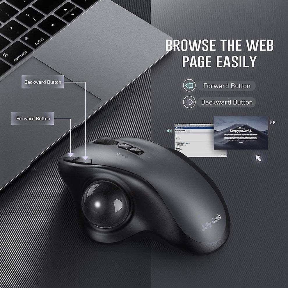 Bluetooth Trackball Mouse Wireless Ergonomic Track Ball Mouse Supports ...