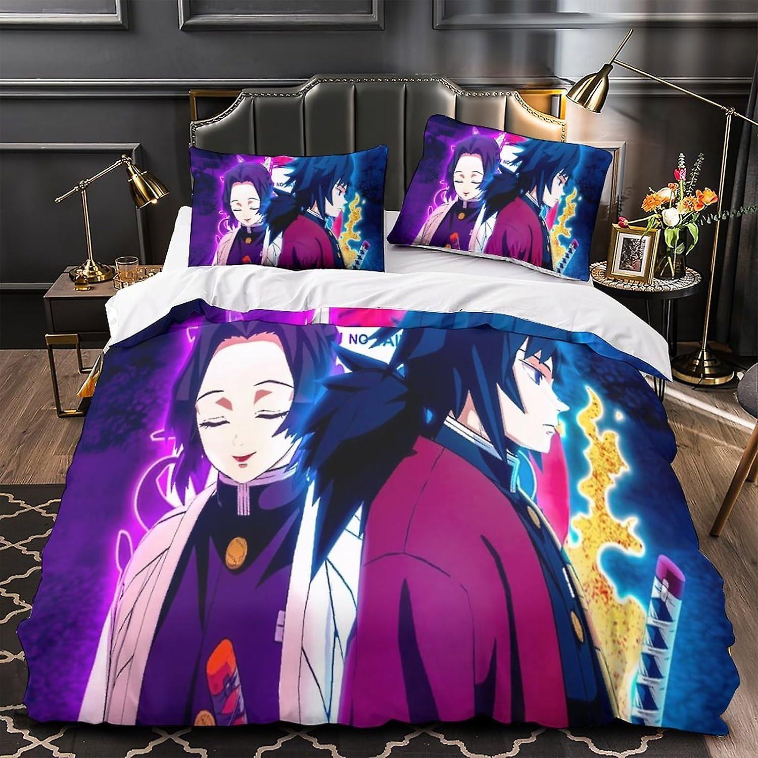 EKENOZ Bedding Set Demon Slayer Duvet Cover Animation Comforter Cover ...