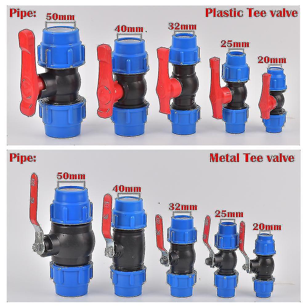 20/25/32/40/50mm Pvc Pe Tube Tap Water Splitter Plastic Valve Connector ...