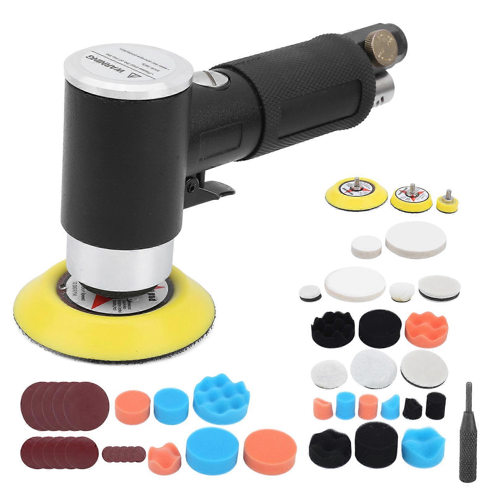 48Pcs Air Sander Black Eccentric Pneumatic Car Waxing Polishing Sanding ...