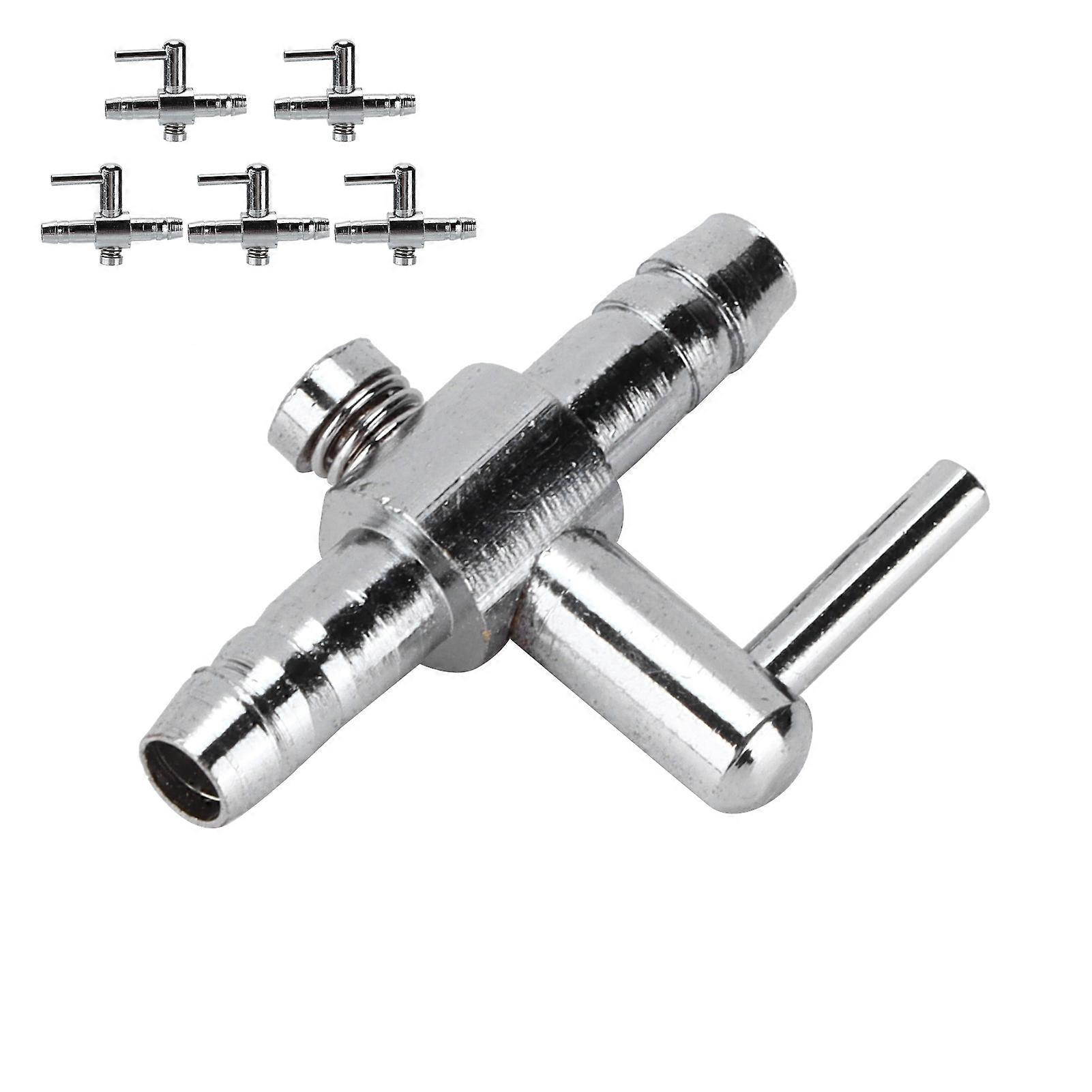 5 Pcs Aquarium Air Valve One Way Stainless Steel Flow Control Lever ...