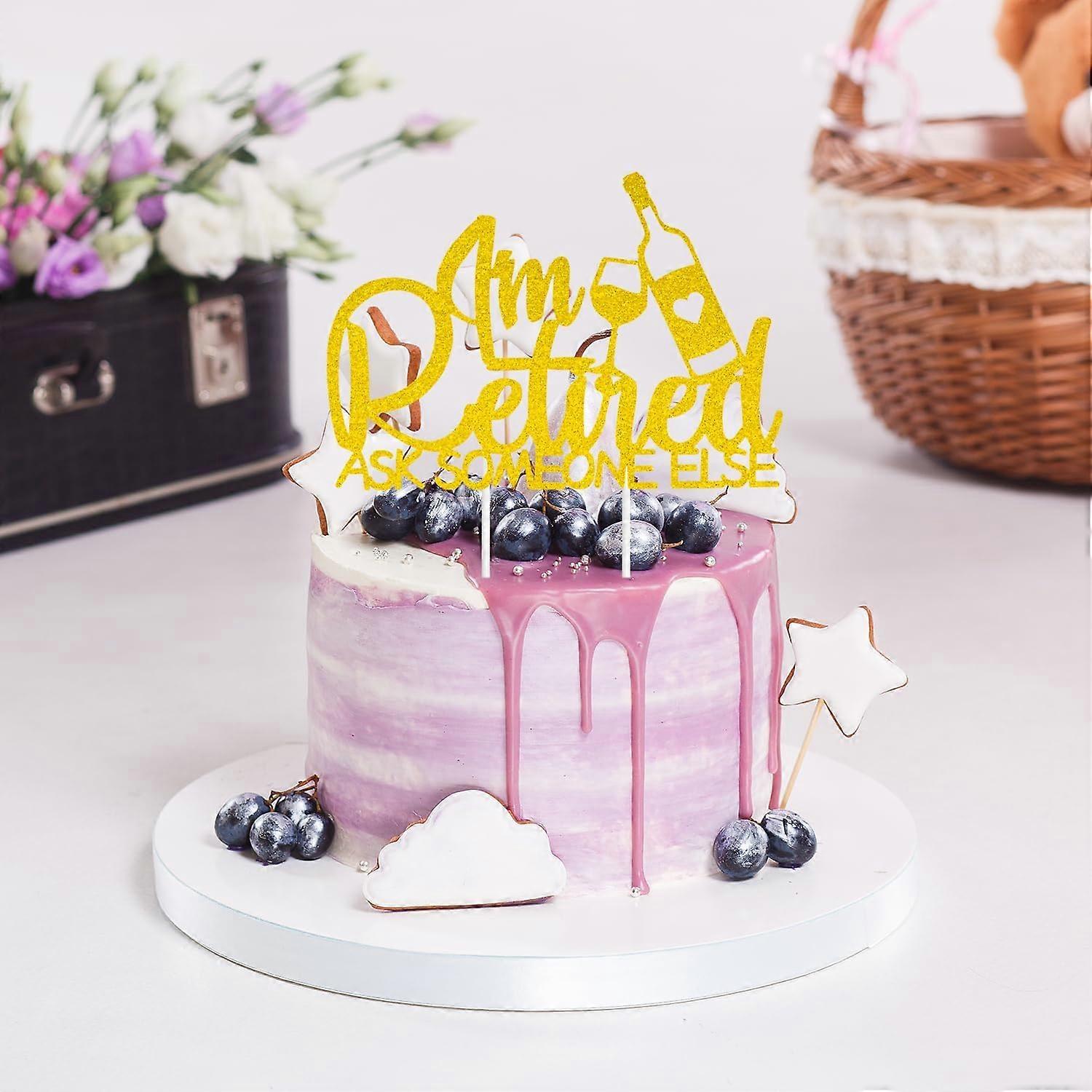 Retirement Cake Topper, Happy Retirement Cake Topper Retirement Cake ...