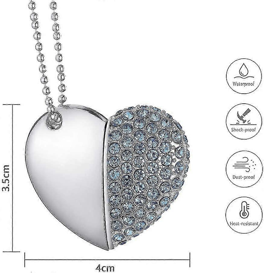 Usb Stick, Premium Usb 3.0, Diamond Heart Shape 32gb Usb Flash Drive ...