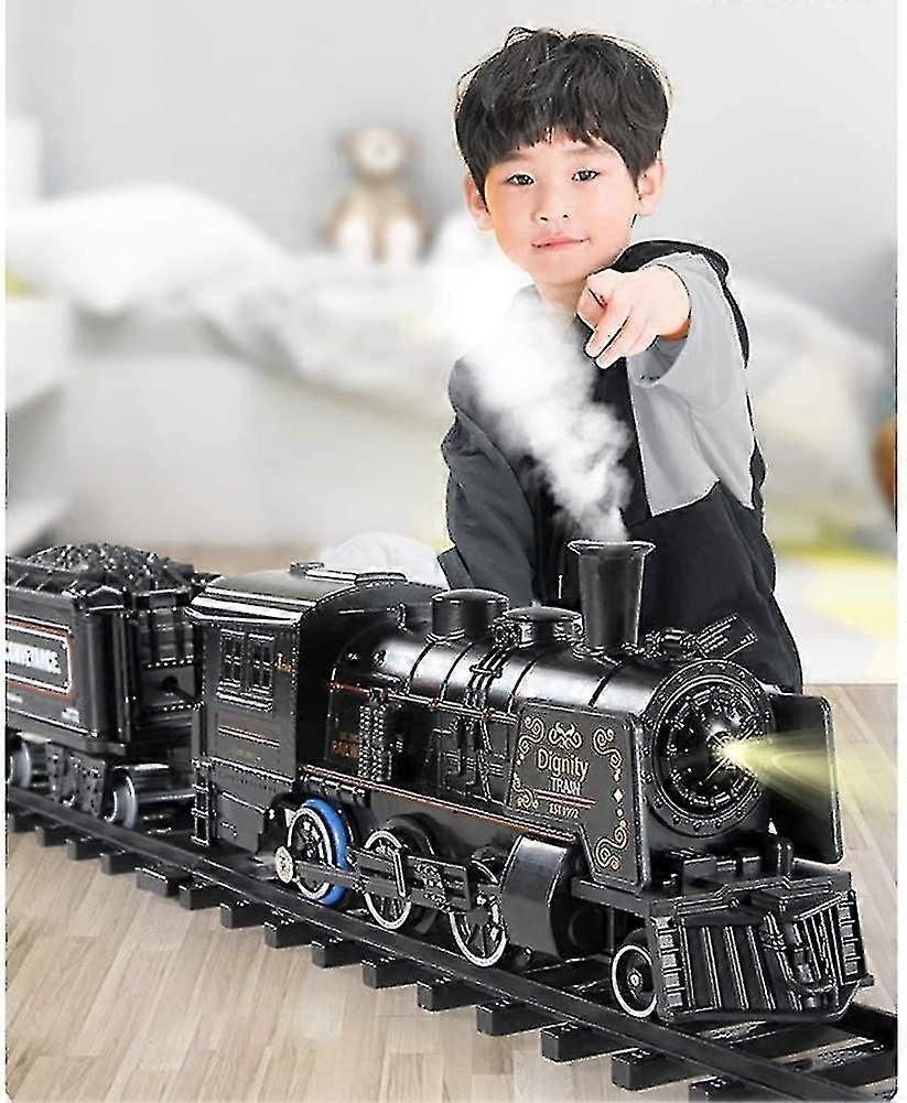 Electric Road Model Toy, Steam Locomotive Charging Train Set With ...