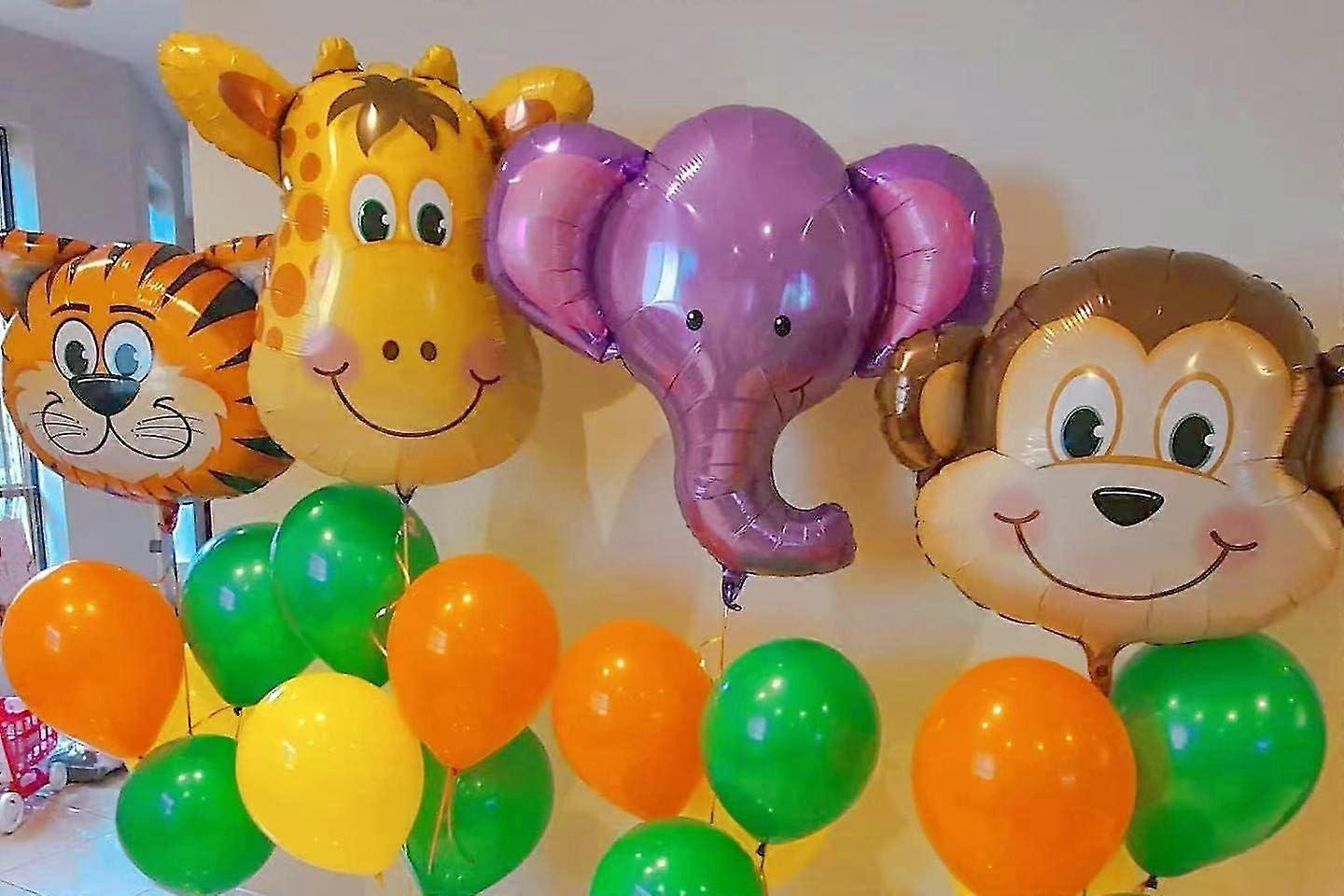 5 Pack Giant Elephant Head Balloons Jungle Safari Forest Animals Purple ...