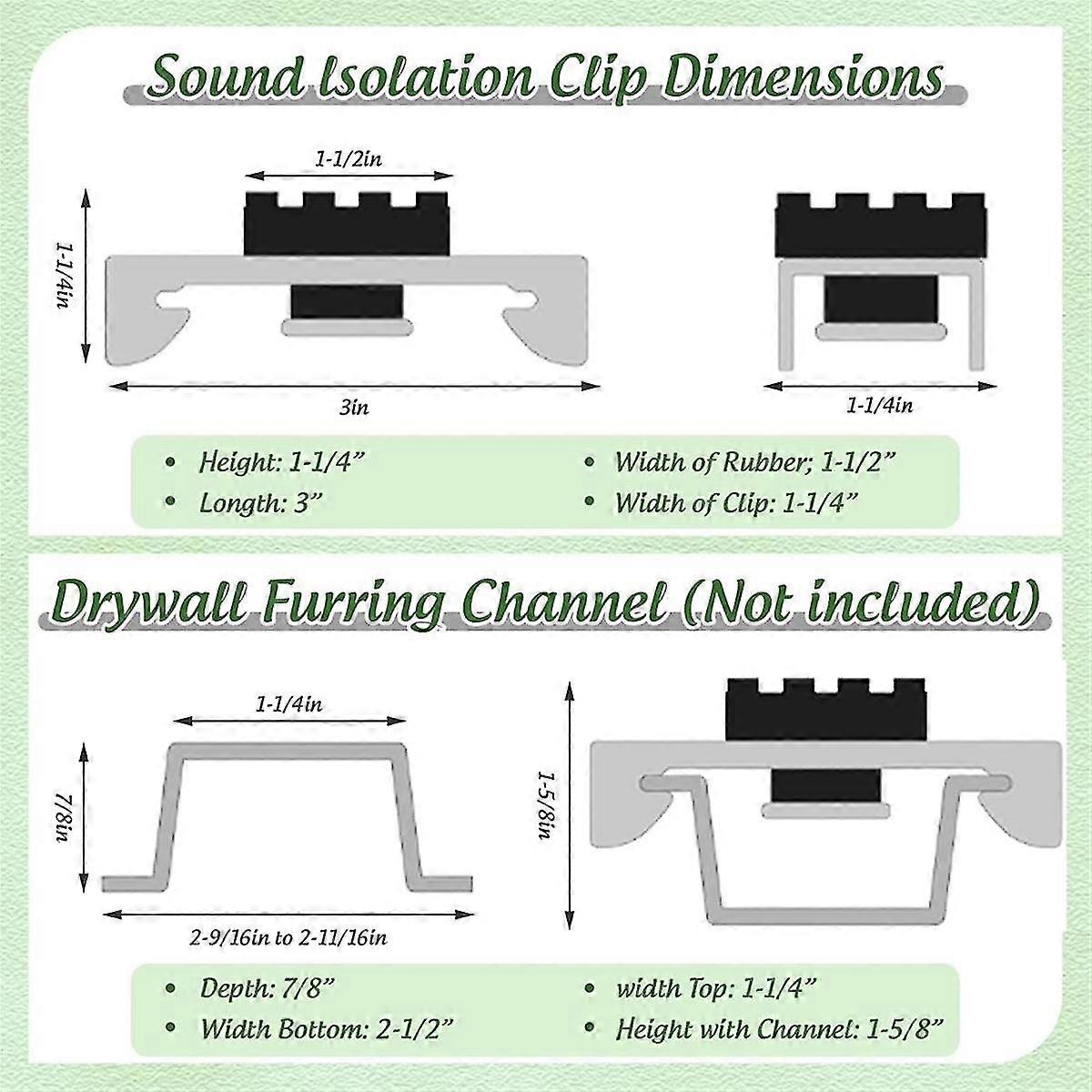 10 Pack Soundproofing Mounting Clip Sound Isolation Clips For Recording ...
