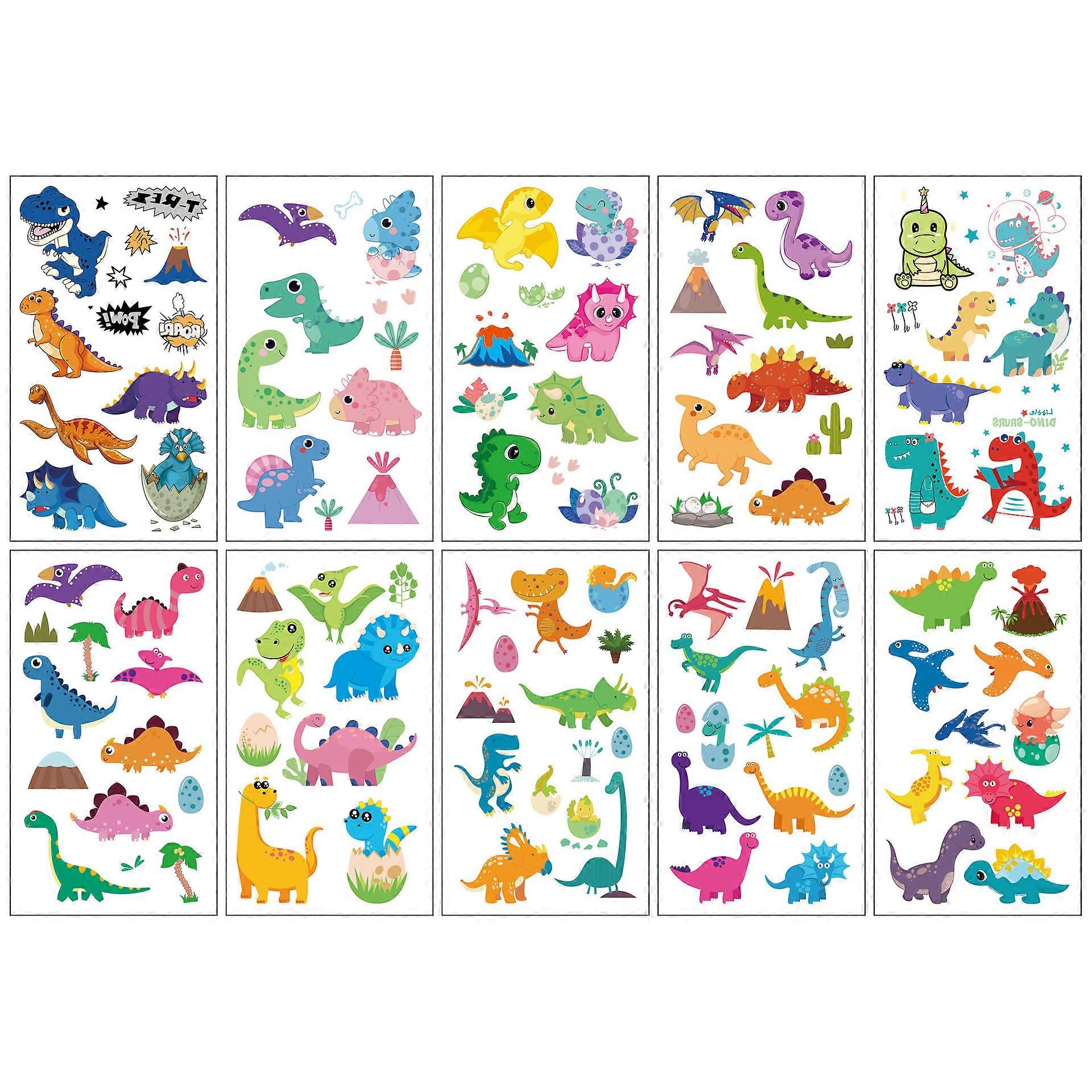 10 ark dinosaurie tillfälliga tatueringar, pojkar tatueringar ...