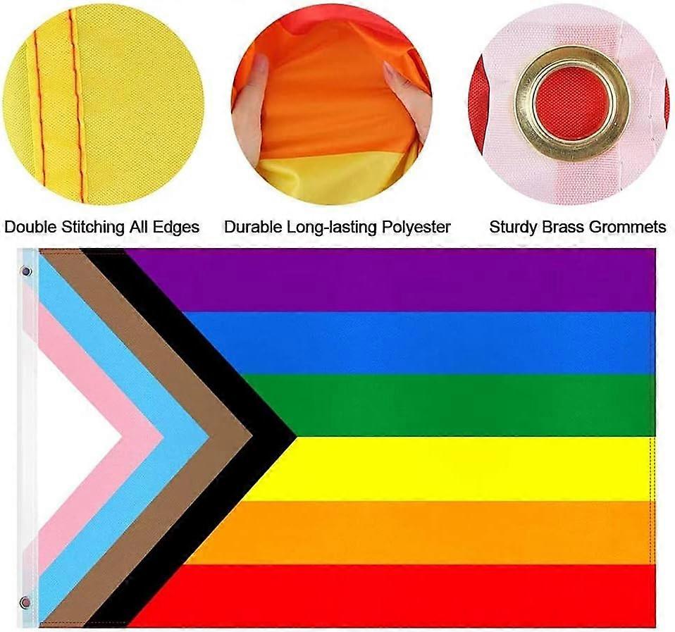 Rainbow Flag, UV Fade Resistant Rainbow Pride Banner with Brass Eyelets ...