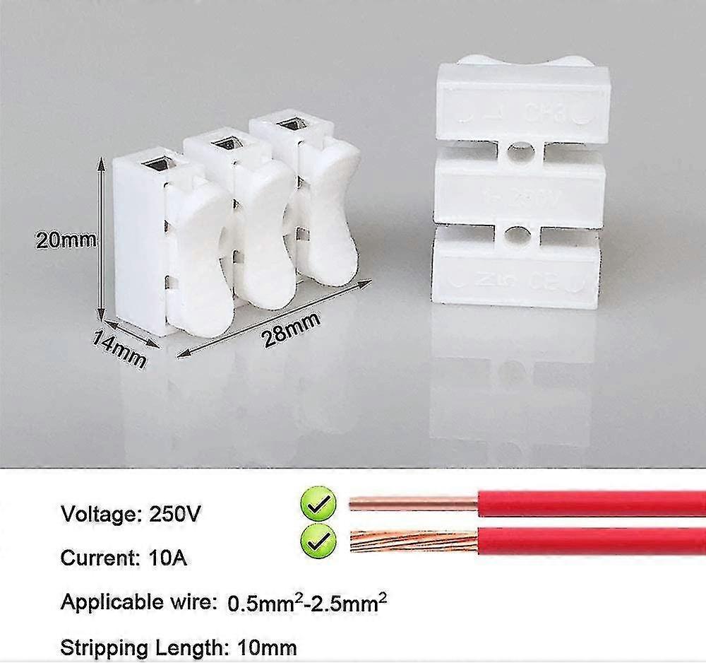 80 Pcs Ch3 Spring Wire Connectors, Electrical Cable Clamp Terminal ...
