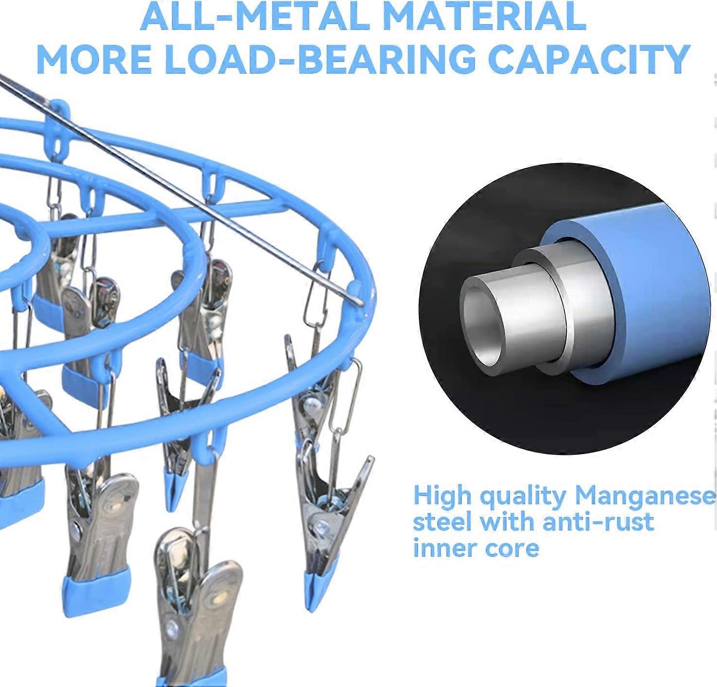 Clothes Drying Rack,Stainless Steel Laundry Drip Hanger with 24 Clips ...
