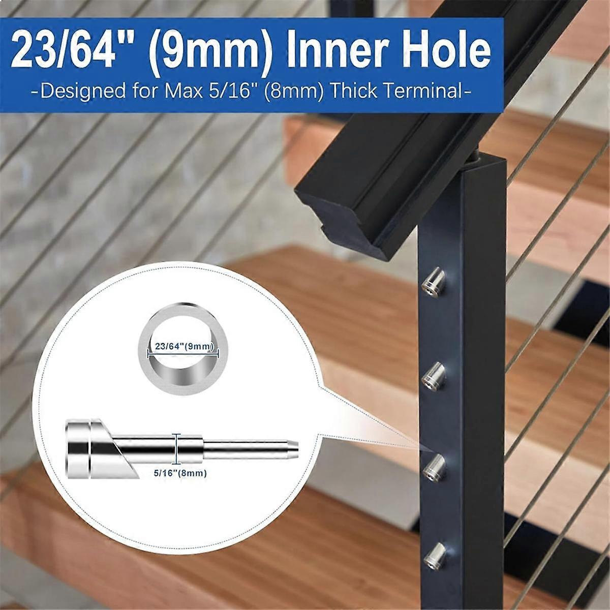 33 Beveled Angle Washers 9mm, for 8mm Cable Railing Hardware Kit, for ...