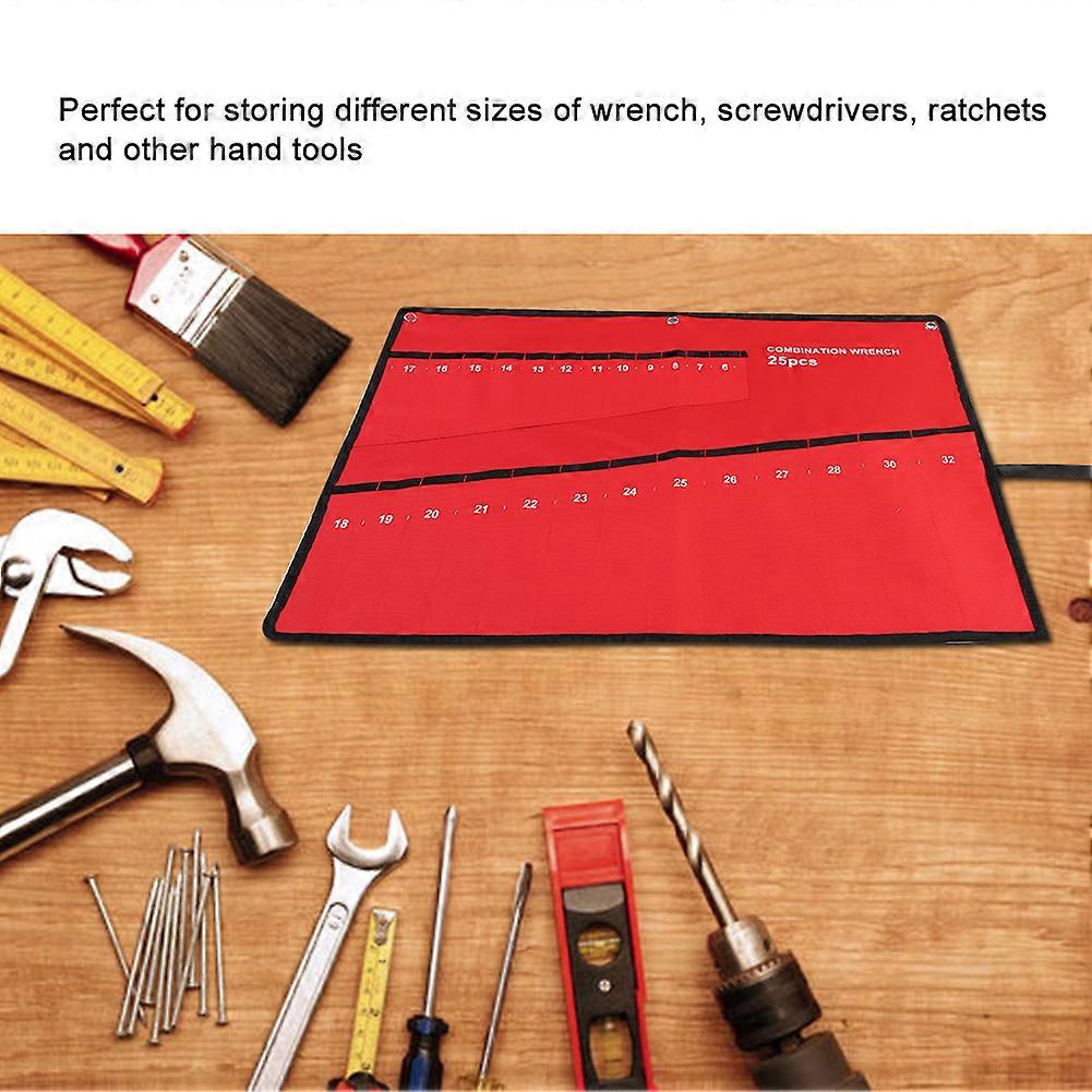 Multi Pocket Roll Up Tools Storage Bag Spanner Plier Wrench Holder ...