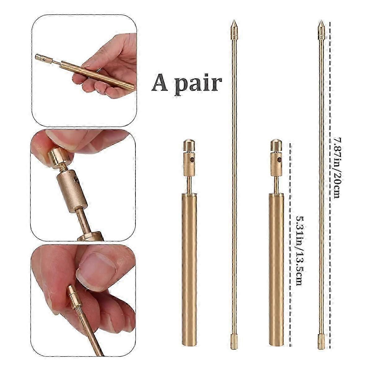 Dowsing Rods Copper 1 Pair Smooth Rotation Divining Rods Solid Copper ...