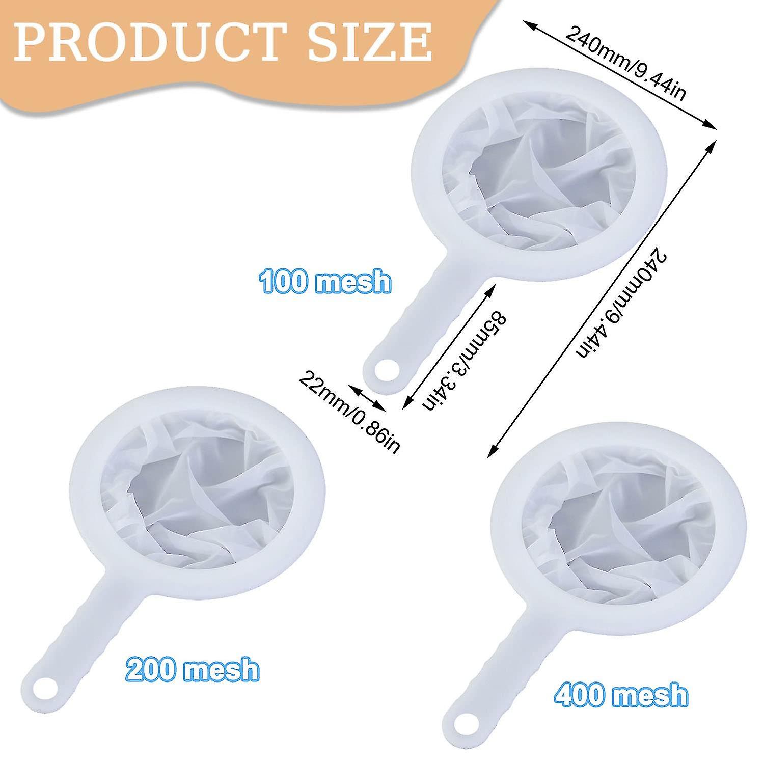 3 Pieces Soy Milk Strainer Food Filter Kitchen Ultra Fine Mesh Strainer ...