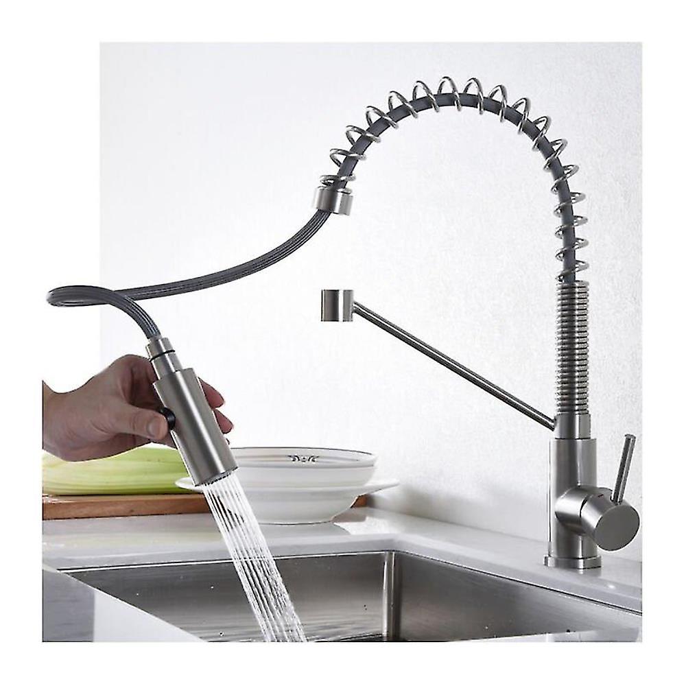 Spring-loaded Kitchen Faucet Kitchen Mixer Tap With Pull-out Spray 360 ...