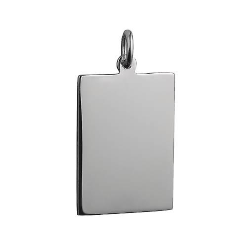 Silver 25x18mm plain rectangular Disc | Fruugo UK