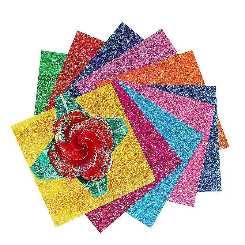 Glitter Origami Paper, 50 Sheets Colored Origami Sparkly Paper Premium ...