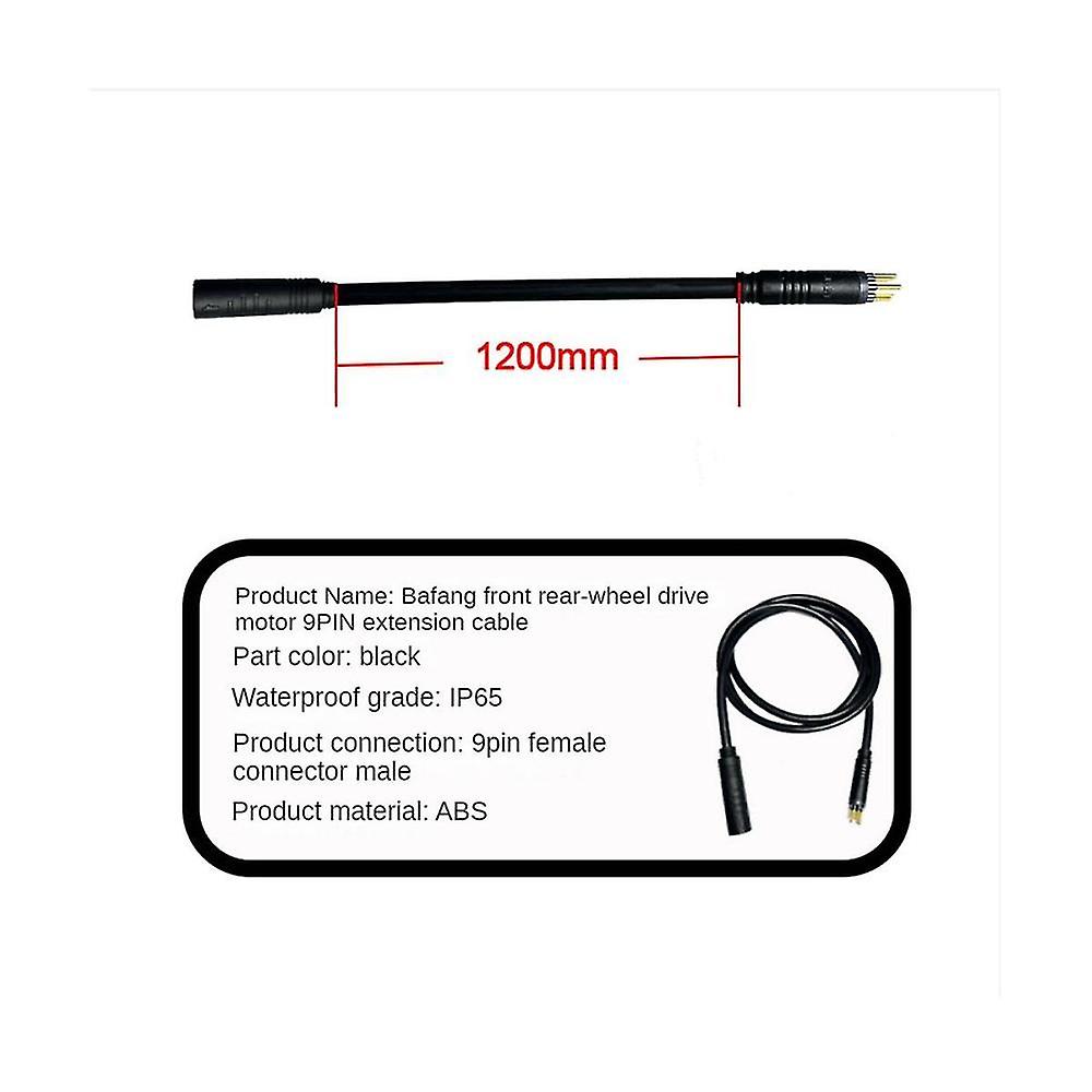 E-bike 9 Pin Wheel Motor Extension Cable Cord For Front Rear Wheel Hub ...