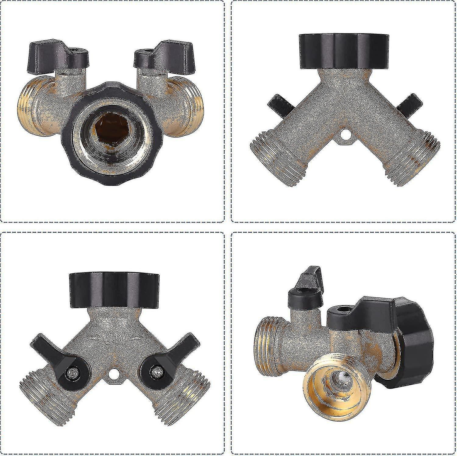 Double Washing Machine Faucet, Brass Garden Faucet Splitter, Y ...