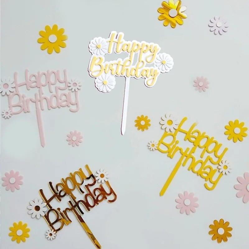 Little Daisy Acrylic Birthday Cake Topper Children Kids Happy Birthday ...