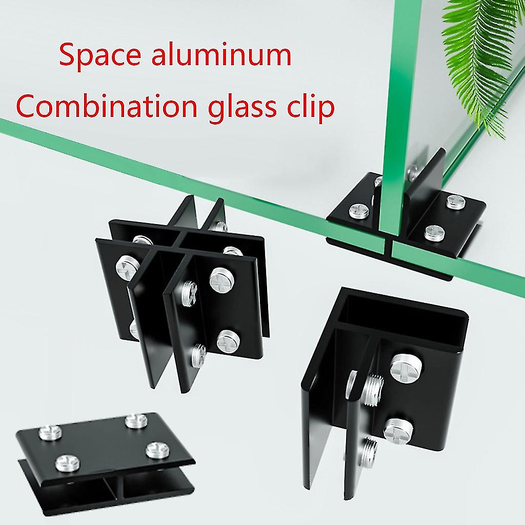 Glass-to-glass Corner Clamp Aluminum Alloy Frame-less Glass Clamp For ...