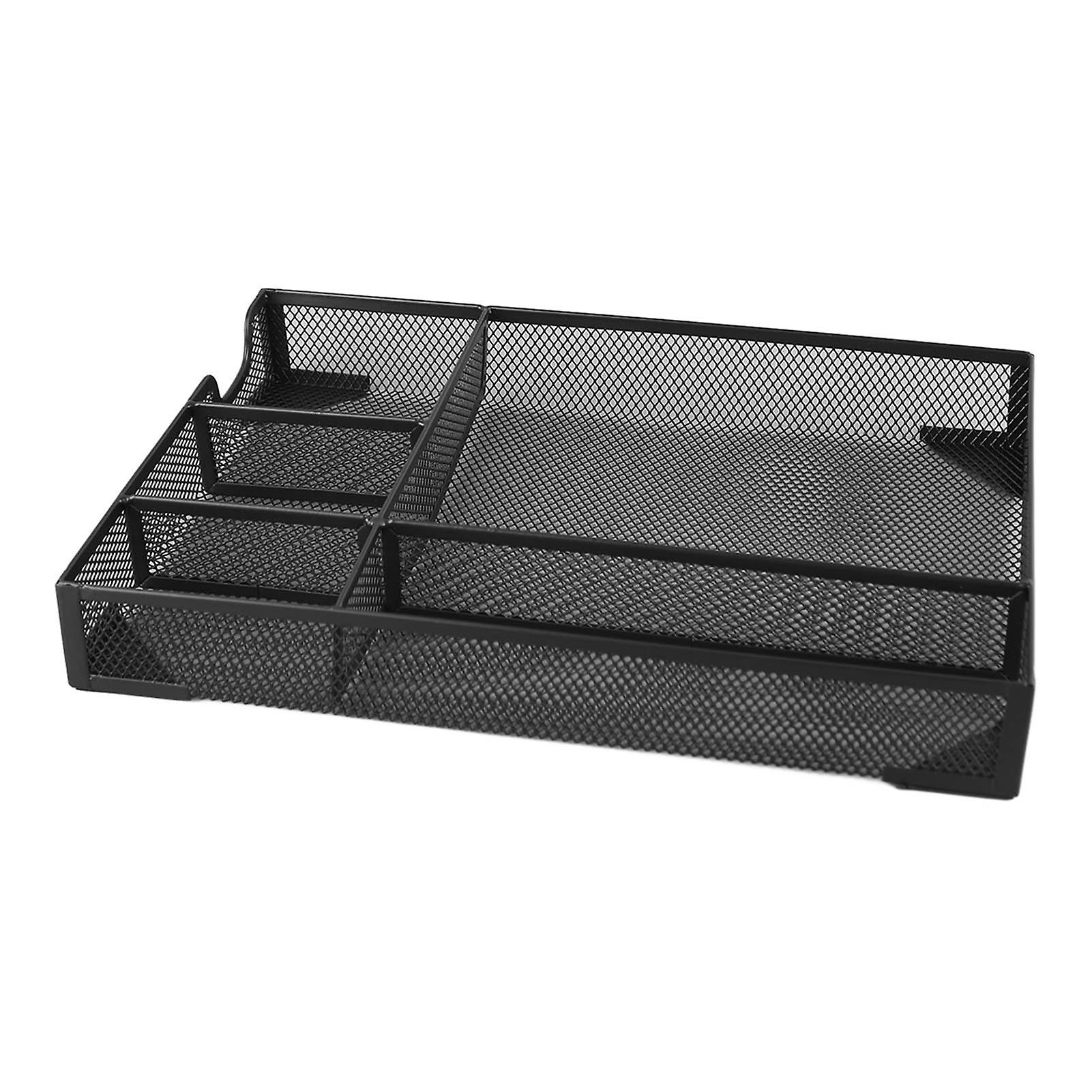 Metal Mesh Drawer Organizer Tray 5 Grids Multipurpose Stable Prevent ...