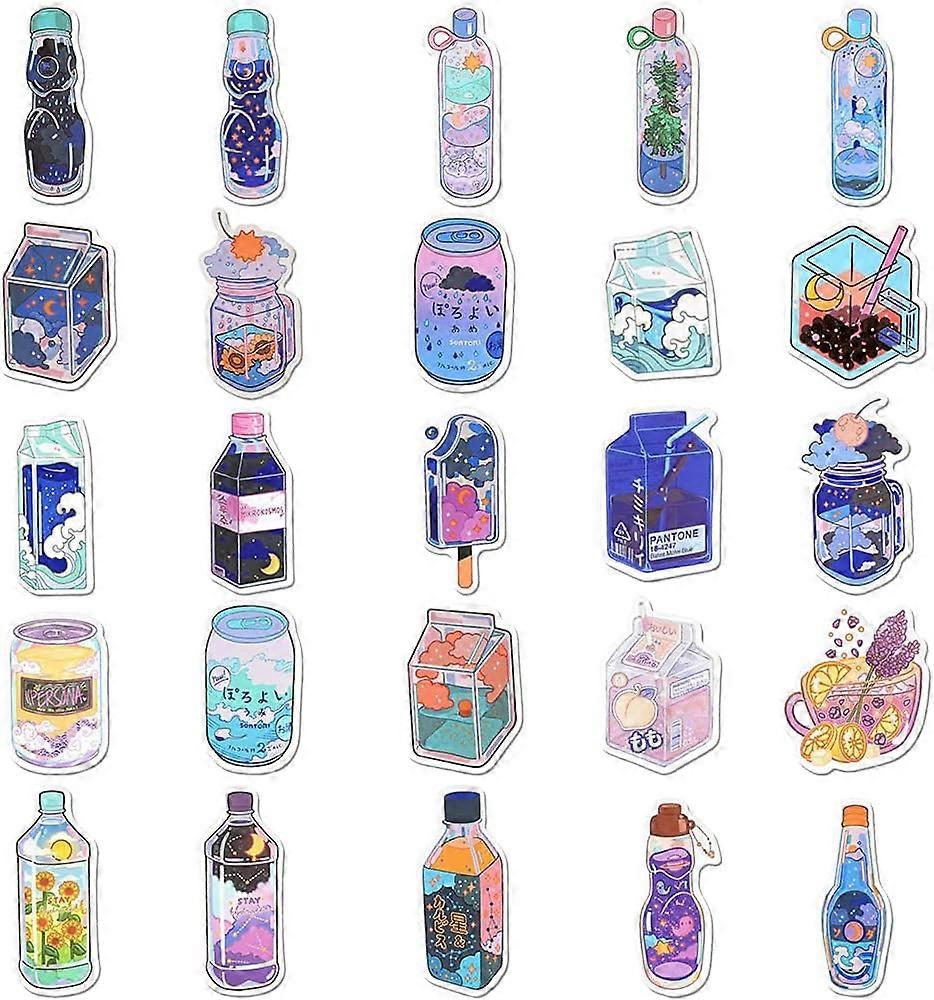 50 Pieces Cartoon Stikers Waterproof Scrapbook Stickers Aesthetic ...