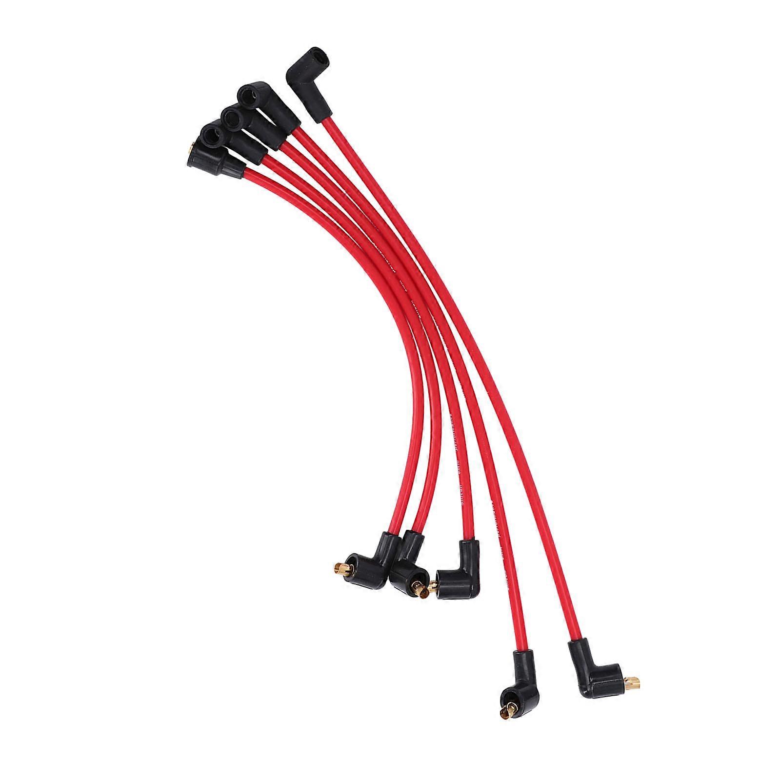 5Pcs 8mm Red Silicone HT Ignition Leads Spark Plug Wires Cables for MGB ...