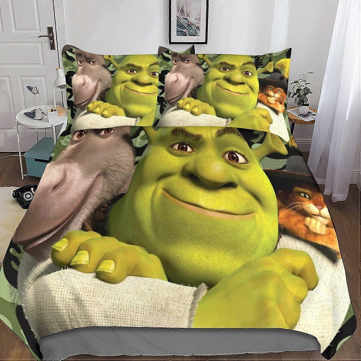 3D Shrek Bedding Set Microfiber Duvet Covers 3 Pcs Monster Duvet Cover ...