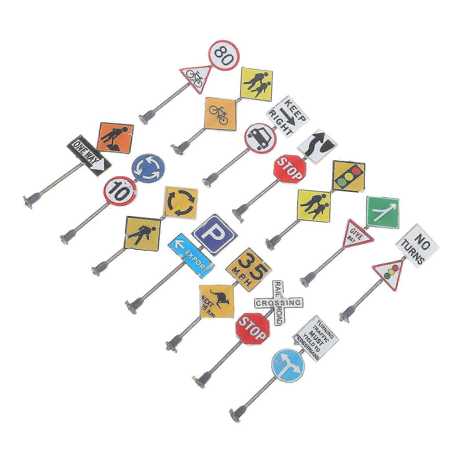 14pcs Adornments Roadblock Signs Traffic Sign Toys Simulation Traffic ...
