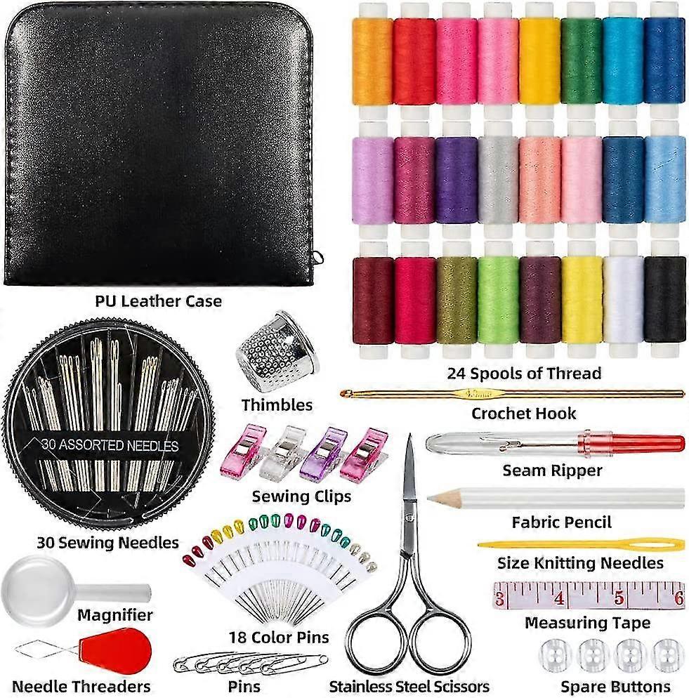 Sewing Kit For Adults And Kids 24 Color Threads Beginners Sewing ...