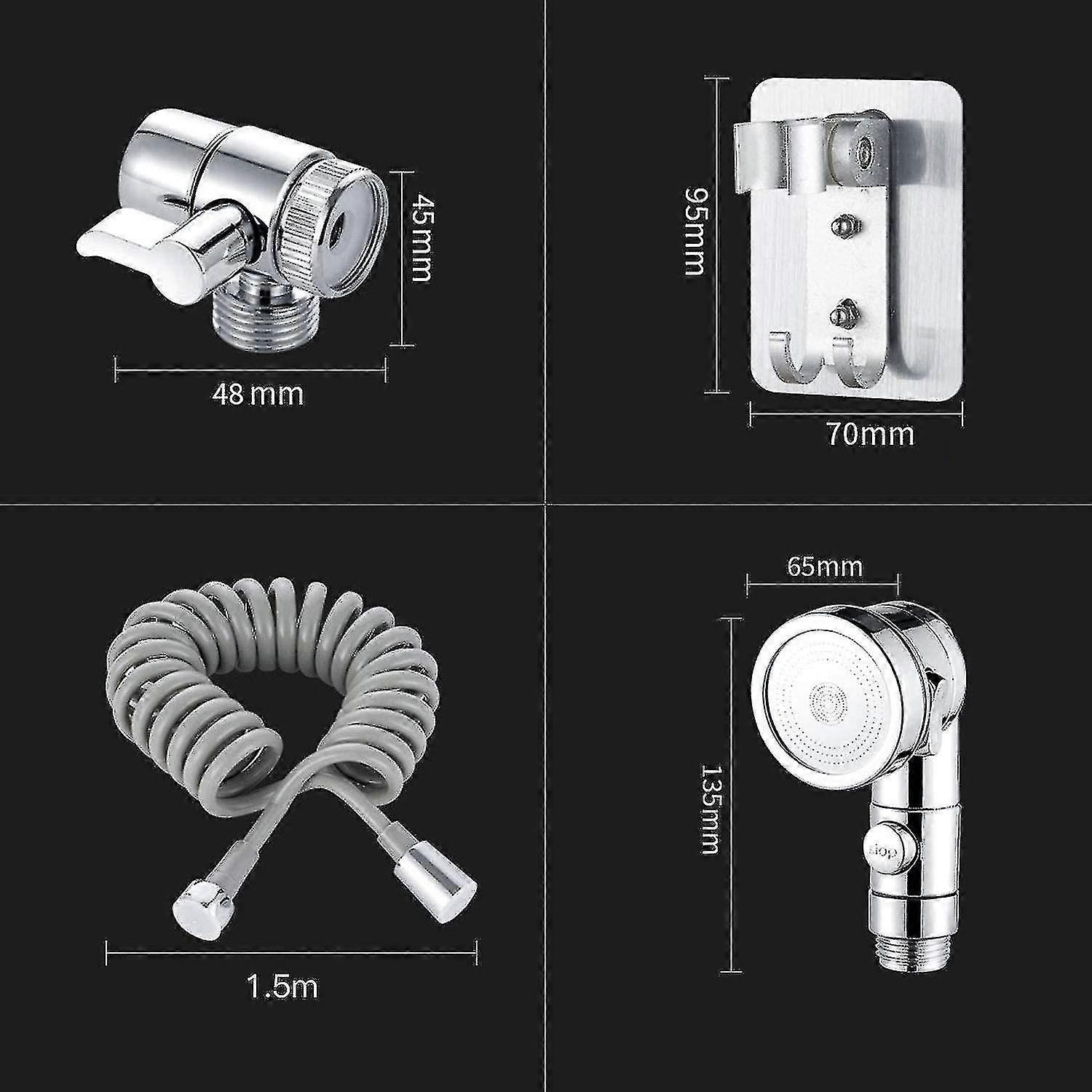 External Shower Head Set For Wash Basin, 1.5m Telescopic Tube Shower ...