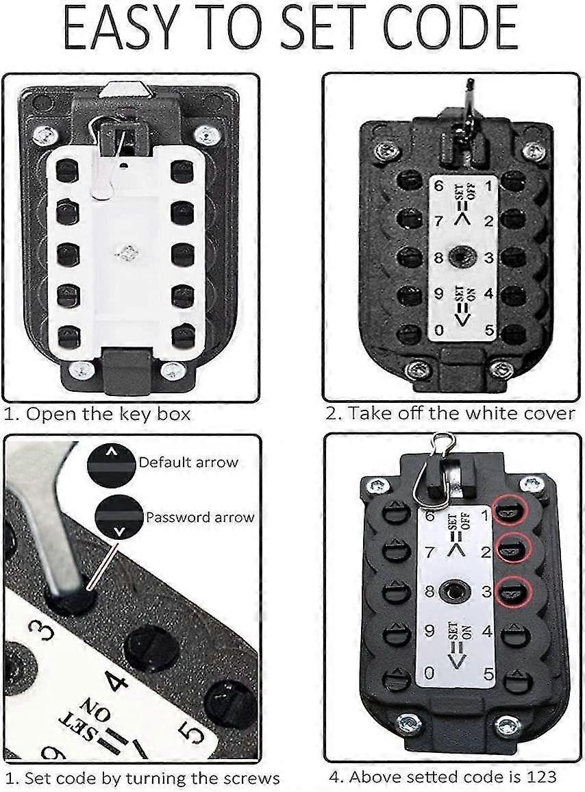 Key Lock Box For Outside Wall Mount, Waterproof Spare Key Storage Box ...