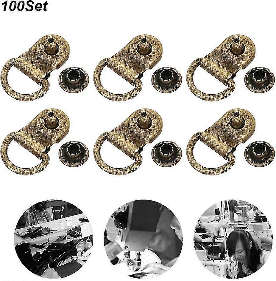 100 Sets Shoelace Hook, Loop Ring With Rivets, Shoe Boot Buckle ...