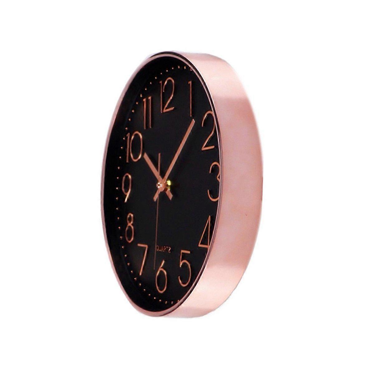 Modern Wall Clock Without Ticking Noises Silent Silver Large Numbers ...