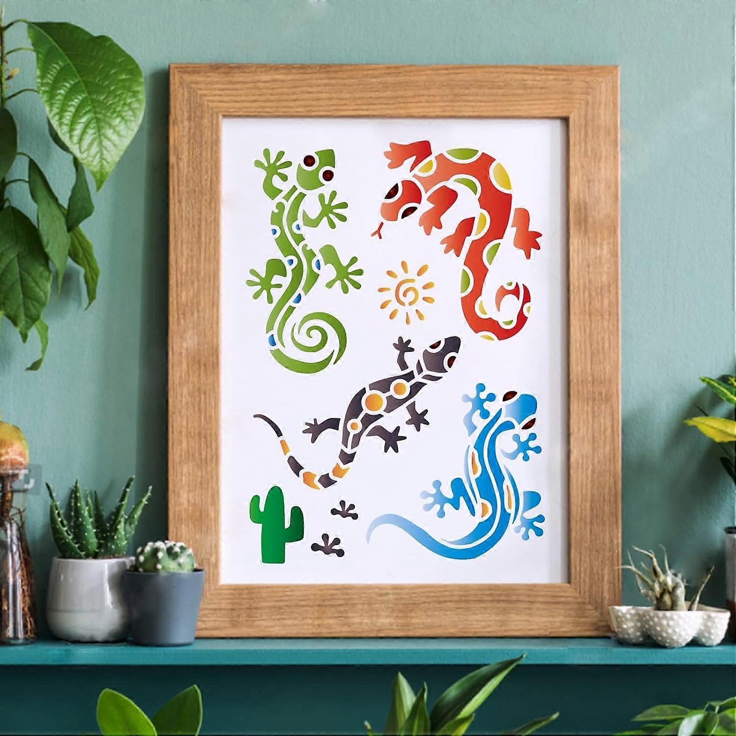 Lizards Stencil 11.7x8.3 inch Aztec Lizard Painting Stencil Reusable ...
