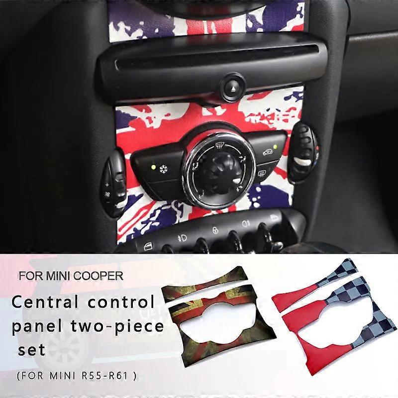 Car Interior 2PCS/SET Central control panel Leather Sticker For MINI ...