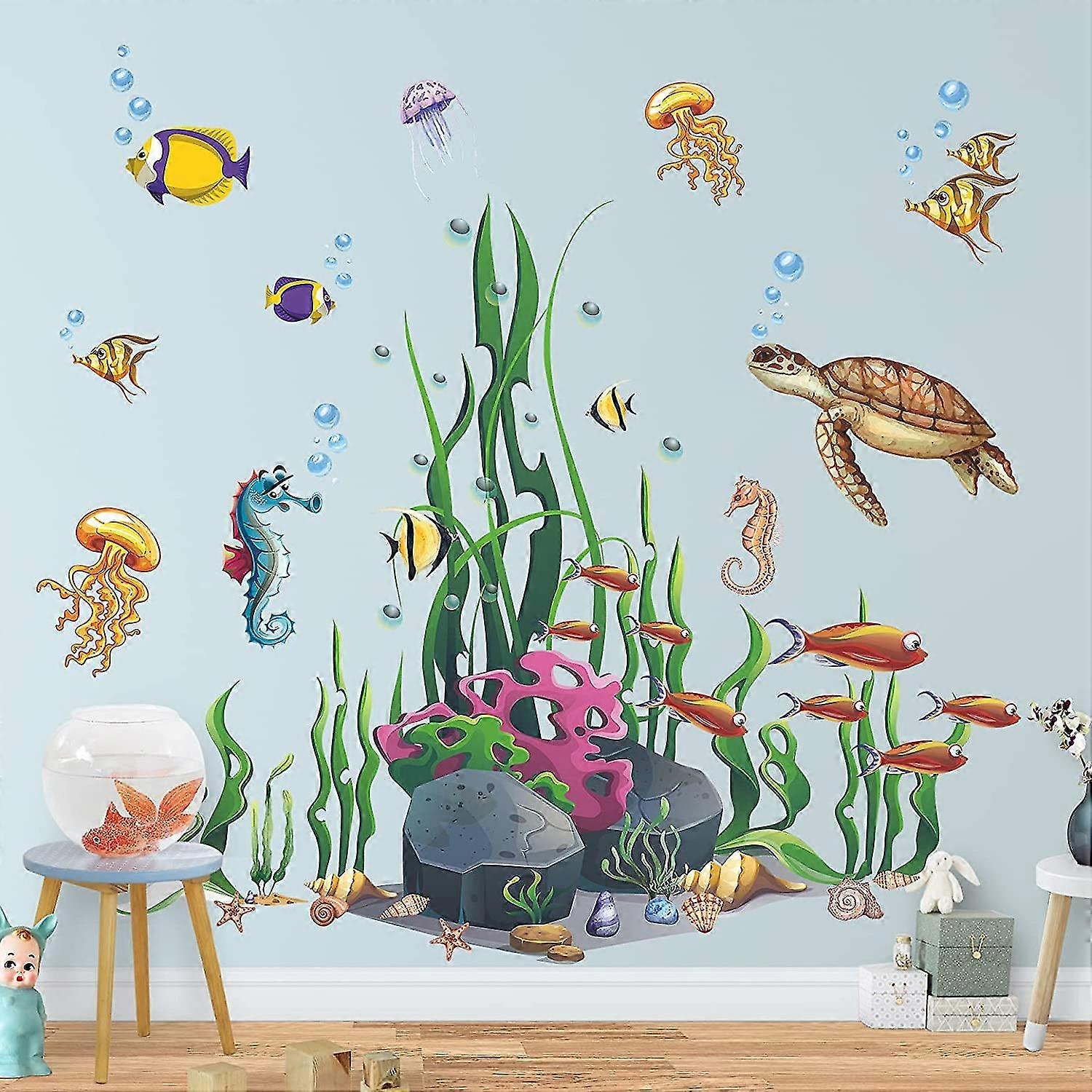 Ocean Wall Decals Under The Sea Fish Wall Stickers Ocean Animals Wall ...