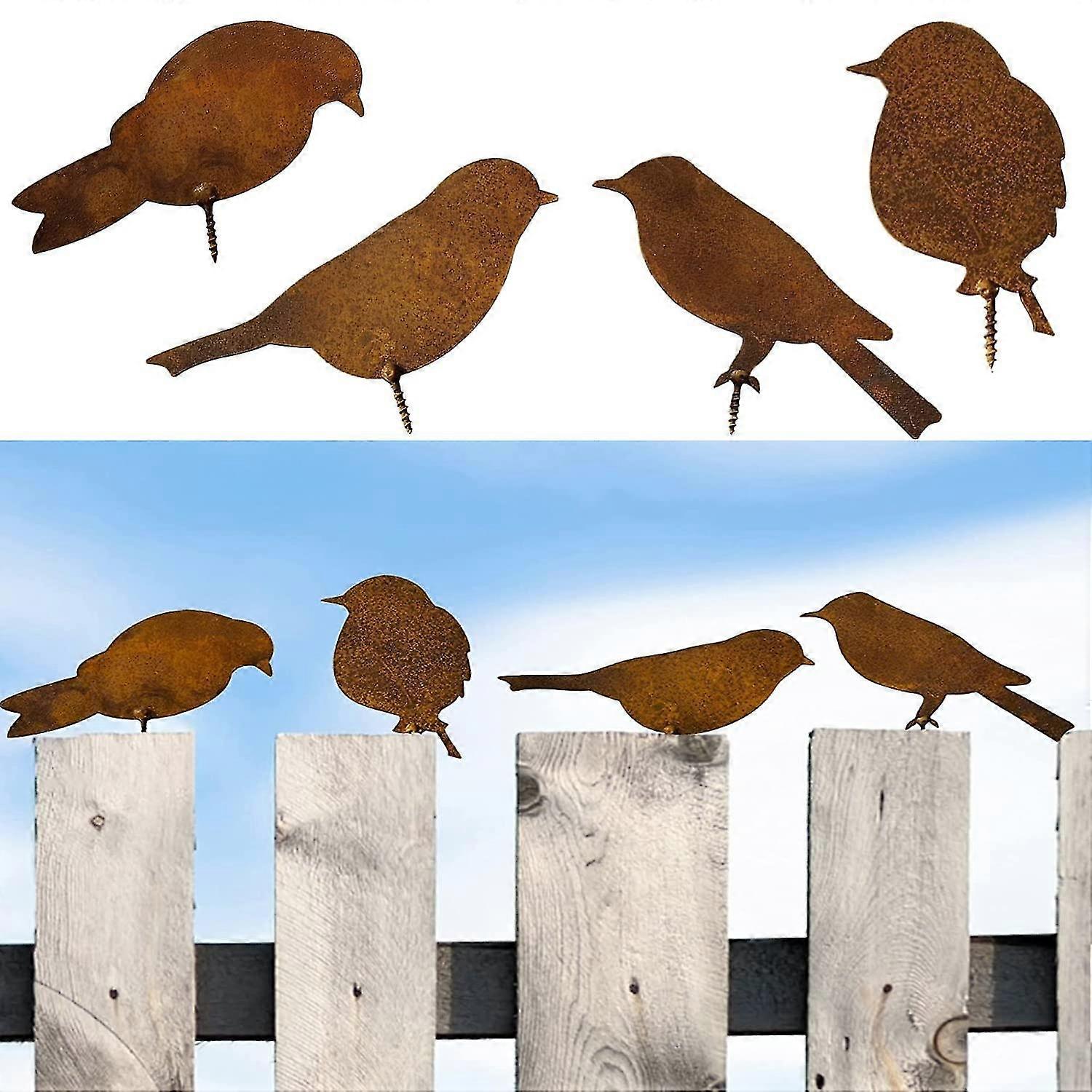 Garden Decoration Rust, Rusty Birds With Screw For Screwing Into Wood ...