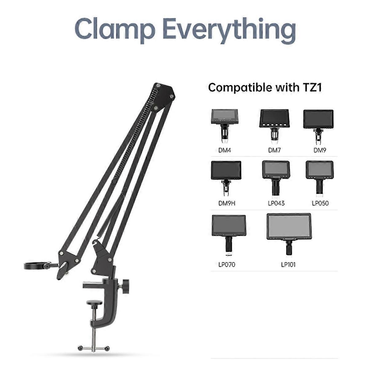 RIEVBCAU Flexible Microscope Arm Stand,Adjustable Metal Bracket Coin Microscope Mount Compatible ...