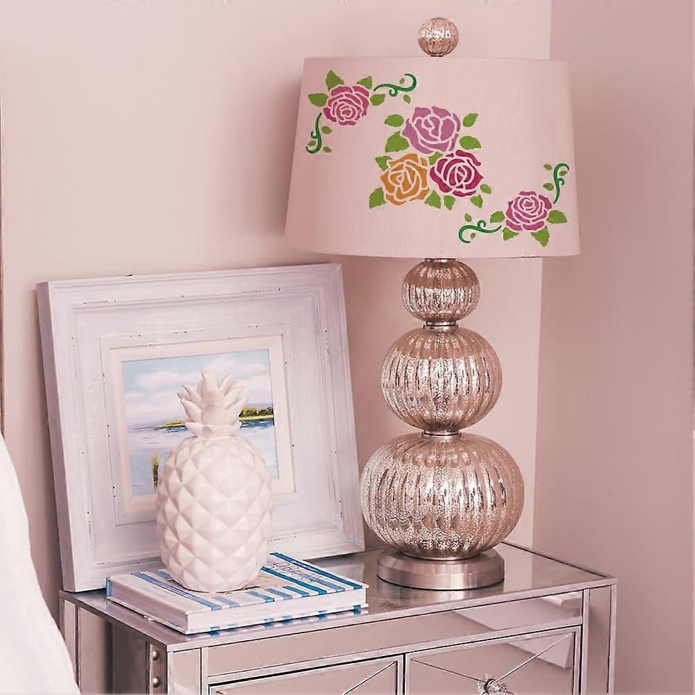 4 PCS Rose Flower Painting Stencil 5.9x5.9inch Rose Corner Border ...