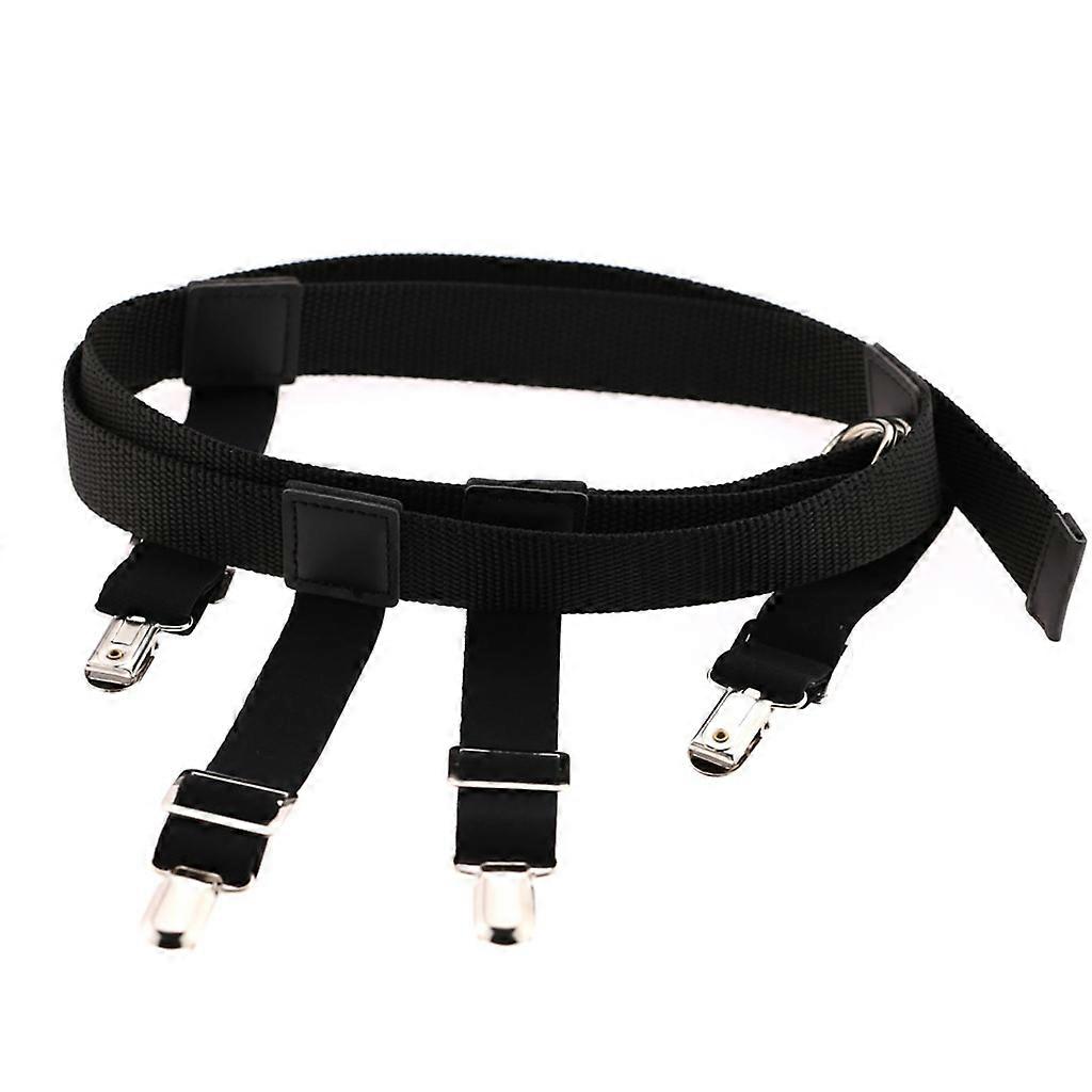 Mens Womens Elastic Nylon Waist Belt with Garter Suspender Clip ...