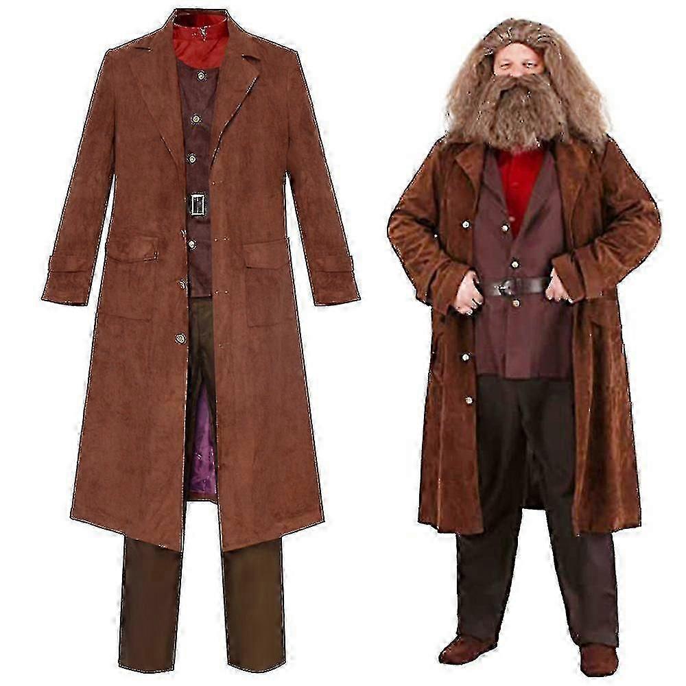 Rubeus Hagrid Cosplay Costume Full Set For Adults Halloween Fancy Dress ...