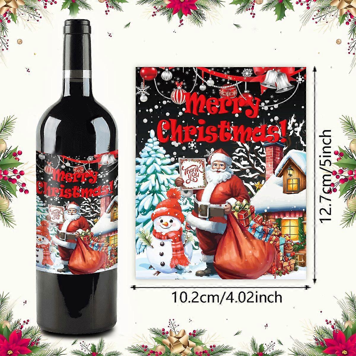 2025 New Christmas Party Wine Bottle Stickers, Christmas Party Wine ...
