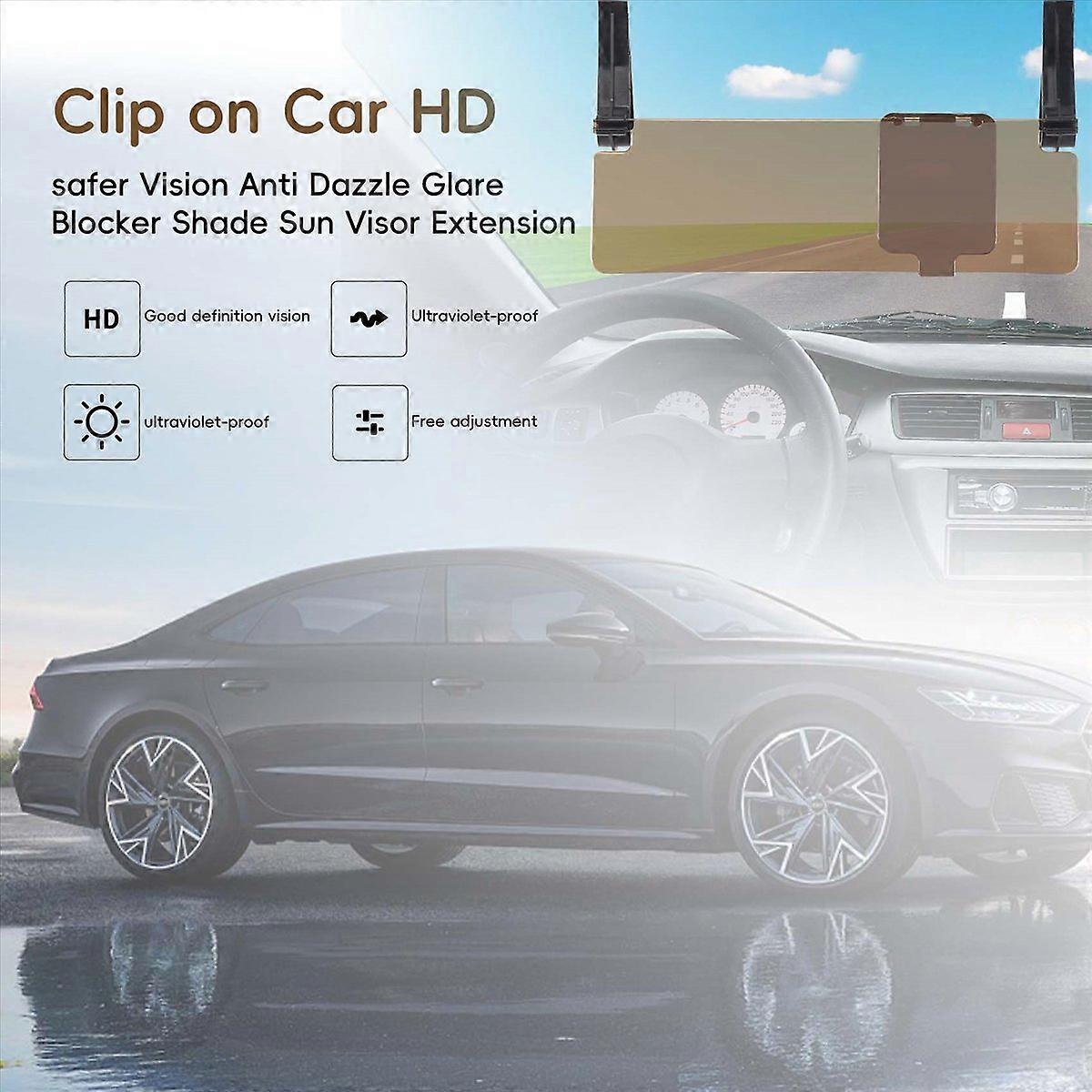 Clip on Car HD Vision Anti Dazzle Glare Blocker Shade Sun Visor ...